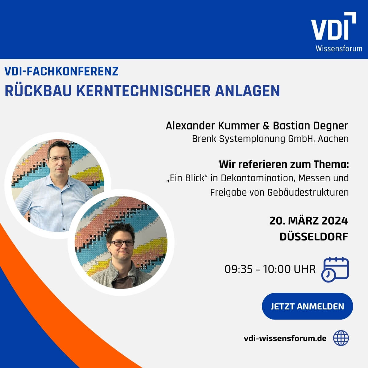 VDI Fachkonferenz „Rückbau kerntechnischer Anlagen“ – wir sind dabei ...